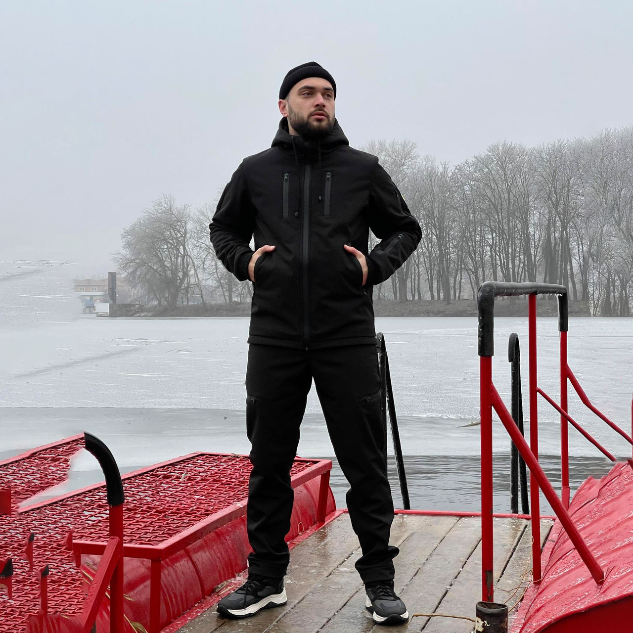 Мужской Костюм Intruder Reef Куртка с капюшоном + Брюки / Полевой Комплект Softshell с шевроном ...