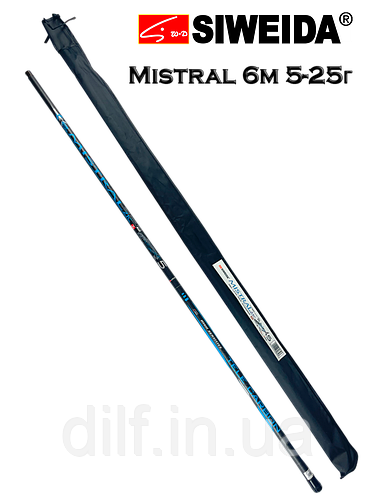 Вудка карбон IM9 Siweida Mistral 6м б/к 5-25гр (без кілець махове вудлище телескоп) (ID ...