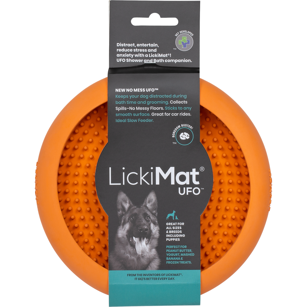 Мисочка антистресс для вылизывания для собак LickiMat UFO Orange, на ...