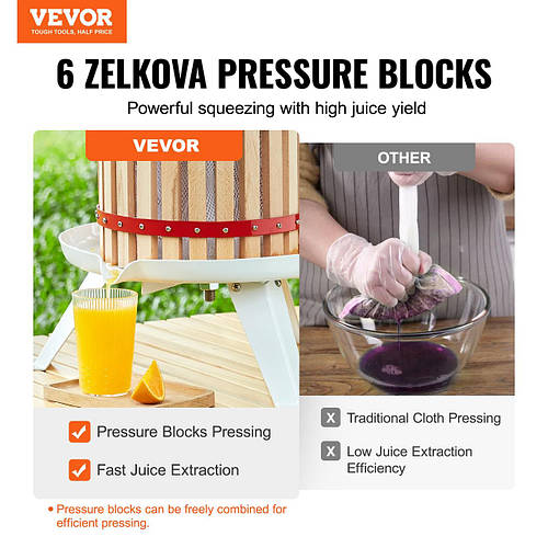 VEVOR Fruit Press Juice Press Berry Press 6 L, Fruit Press 17,5 x 26 cm ...