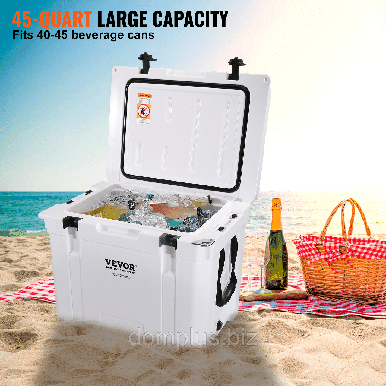 Купить VEVOR Passive Cooler Ice Box 49,55 L, Insulated Cooler Camping ...