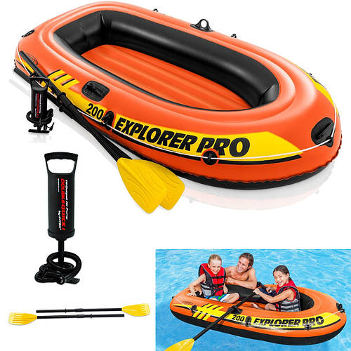 Надувная лодка Explorer Pro 200 Intex 58357 (196 см, 120 кг, вёсла ...