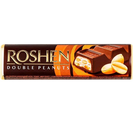 ROSHEN Батончик молочно шоколадный с подсоленным арахисом и арахисовой ...