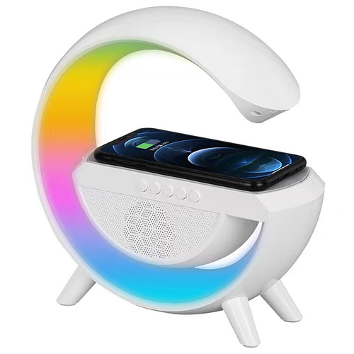 LED світильник з бездротовою зарядкою для телефону RGB, Білий ...