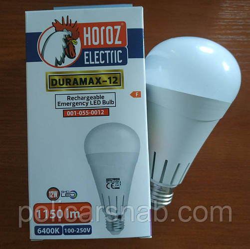Світлодіодна лампа акумуляторна DURAMAX-12 Horoz Electric E27 12 W 6400 ...