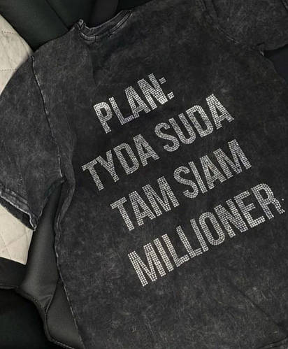 Футболка варьонка wash эффект напис стразами plan millioner/Варенка хит лета (ID#1908832078 ...