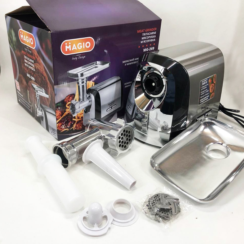 Купить Мясорубка с металлическим редуктором Magio MG-269, Мясорубка для мяса, Электромясорубка ...