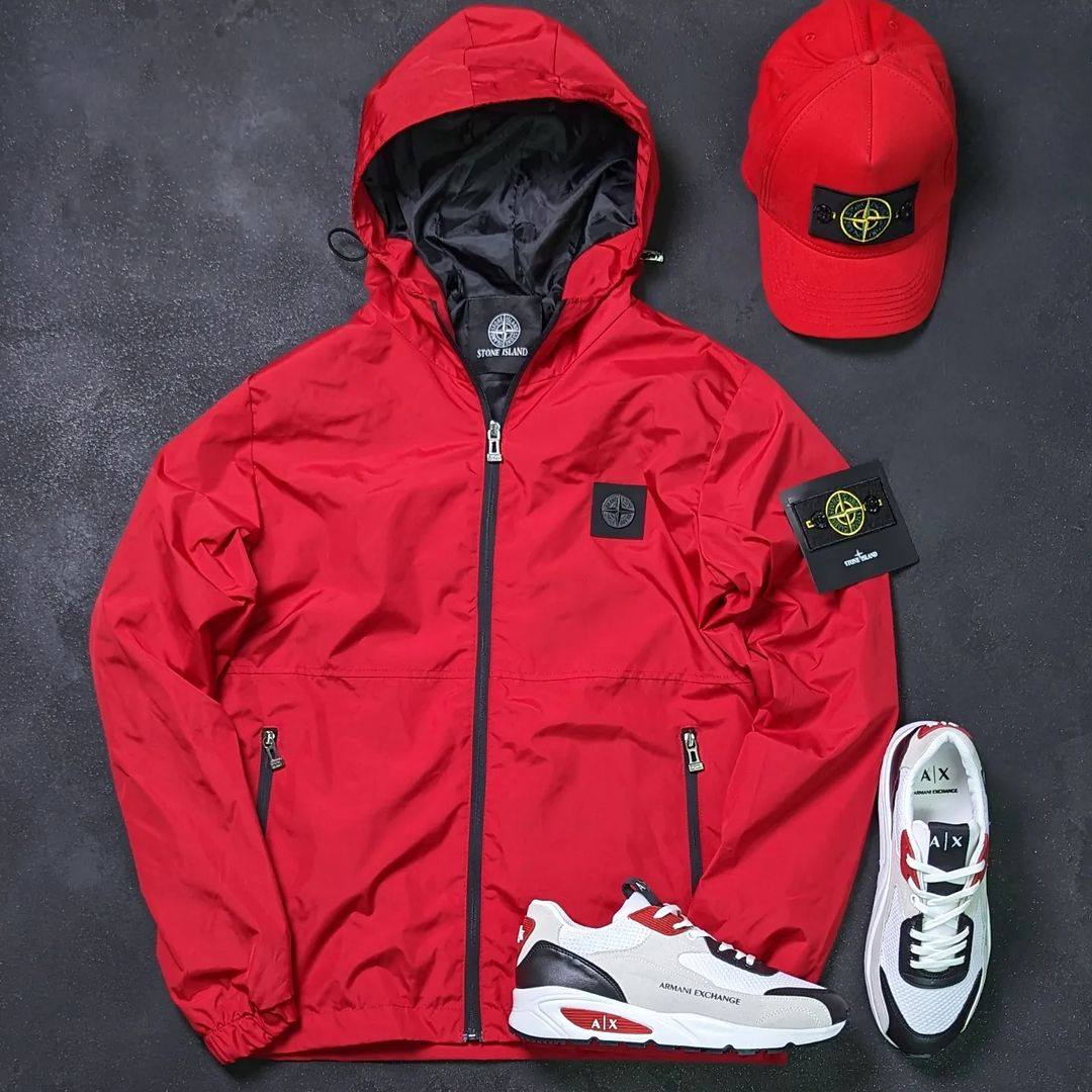 Мужская ветровка Stone Island на молнии. Ветровка Стон Айленд унисекс ...