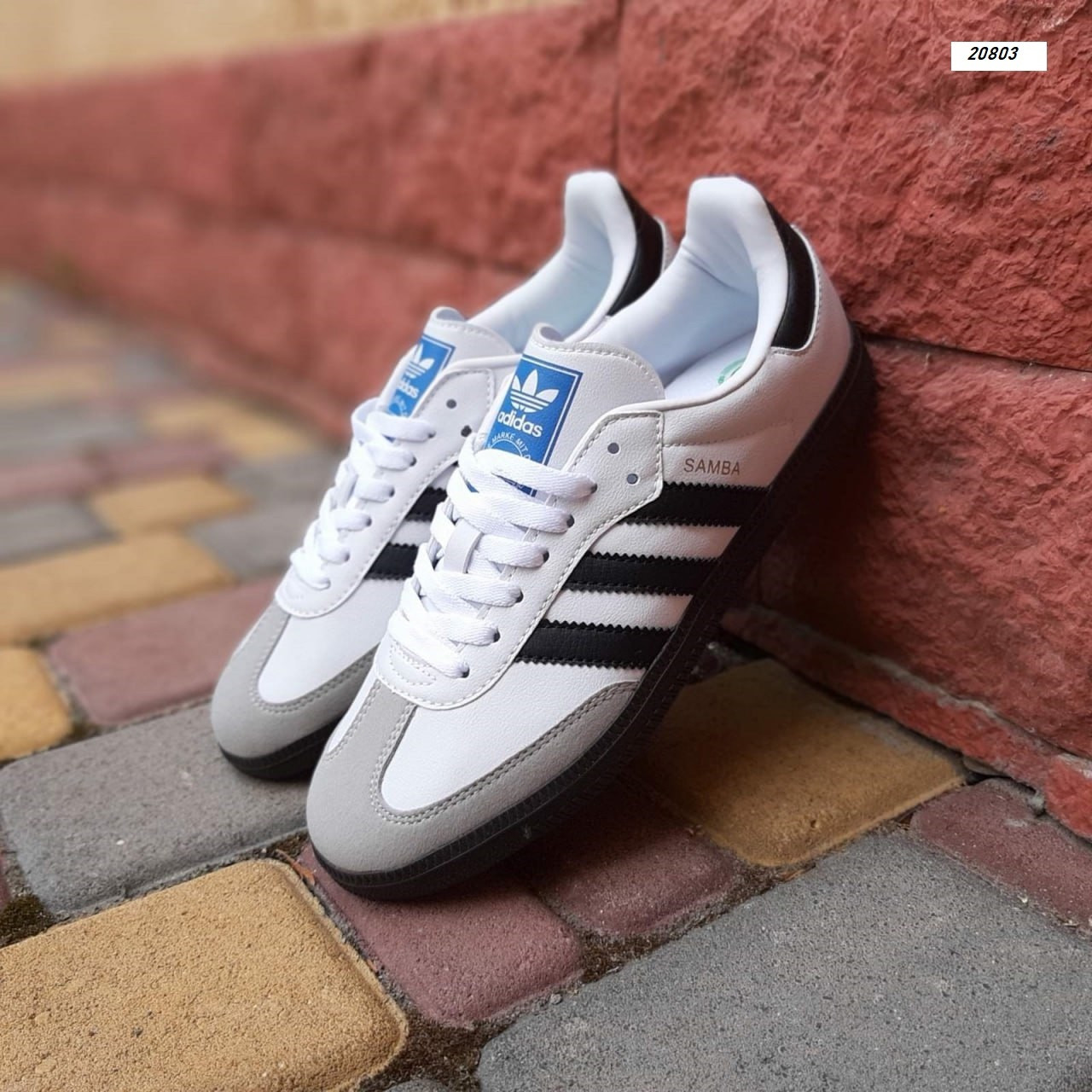 Купить Adidas Samba Женские кроссовки низкие белые с черным Адидас ...