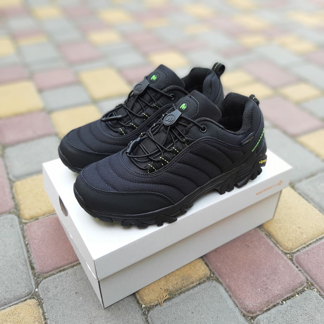 Купить Merrell Vibram Cordura Мужские зимние кроссовки термо черные с ...