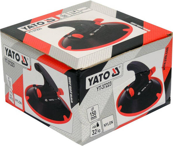 Купить Присоска для монтажу скла одинарна YATO: чашка Ø= 152 мм, m= 32 ...
