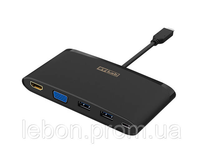 Купити Адаптер STLab USB 3.1 Type-C to HDMI 4K, VGA, 2хUSB3.0, Gigabit ...