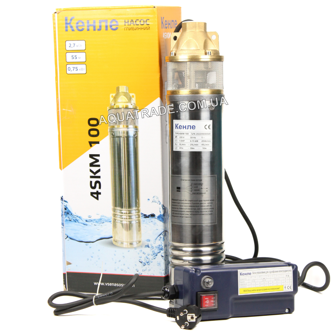 Насос глибинний Кенле 4SKM 100-0,75kW Водяний вихровий насос для води для свердловини - купити ...