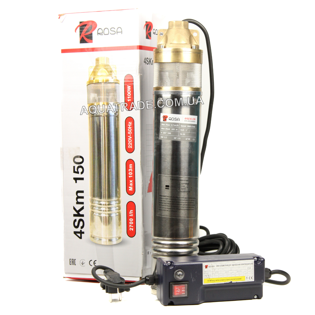 Насос глубинный ROSA 4SKM 150-1,1kW Водяной вихревой насос для води для скважины (ID#1659353290 ...