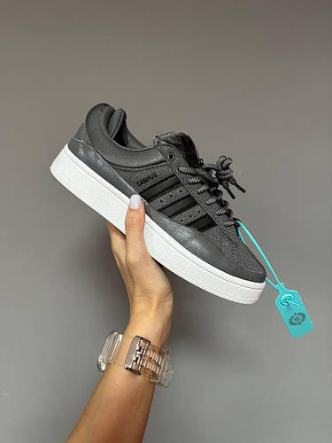 Кроссовки женские Adidas Campus x Bad Bunny Graphite серый осень весна ...