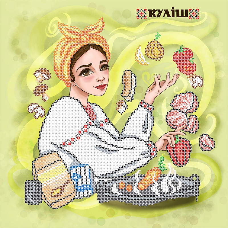 Купить Схема для вишивання бісером W 0689 Куліш Гастрономічна карта України цена 90 ₴ — Prom