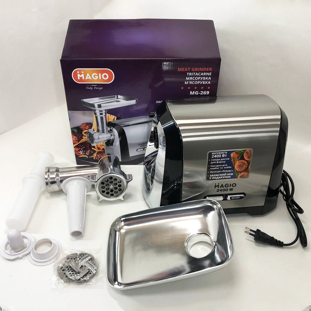 Купить Мясорубка с металлическим редуктором Magio MG-269, Мясорубка для мяса, Электромясорубка ...