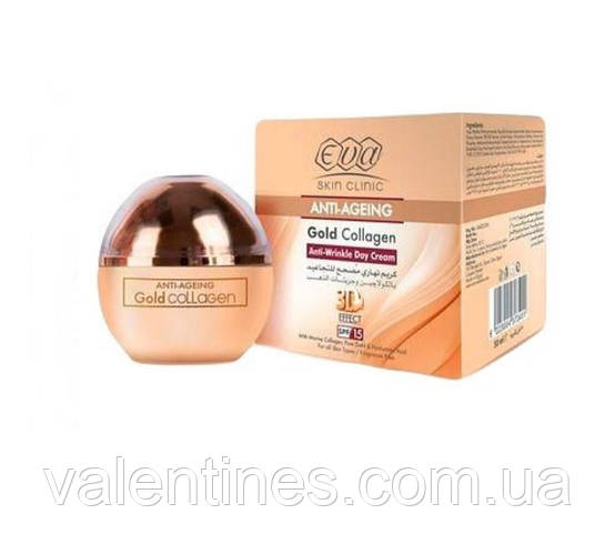 Денний Крем Eva Gold (Єва Голд) Collagen від зморшок, SPF-15, 50 мл ...