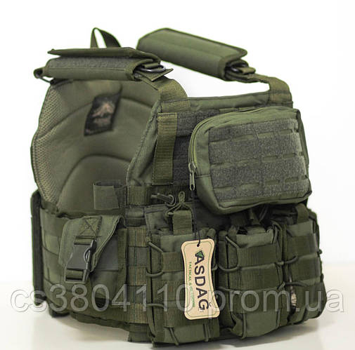 Тактична плитоноска ASDAG олива НГУ з підсумками (ID#1913877510), ціна ...