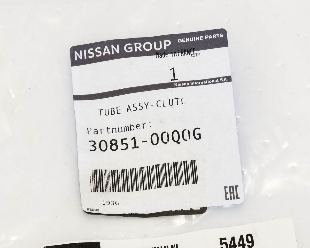 Трубка сцепления на Renault Trafic III 2014-> Nissan (Оригинал) - 30851 ...