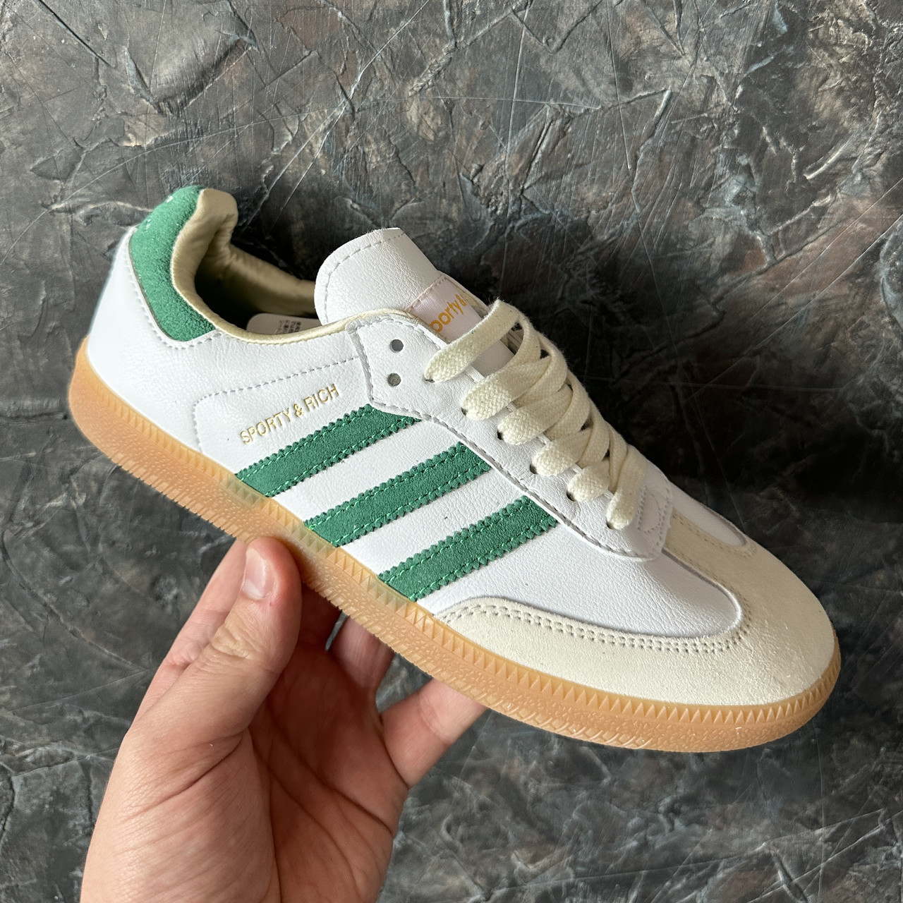 Купить Кроссовки Adidas Samba OG Sporty & Rich White/Green, цена 2756 ...