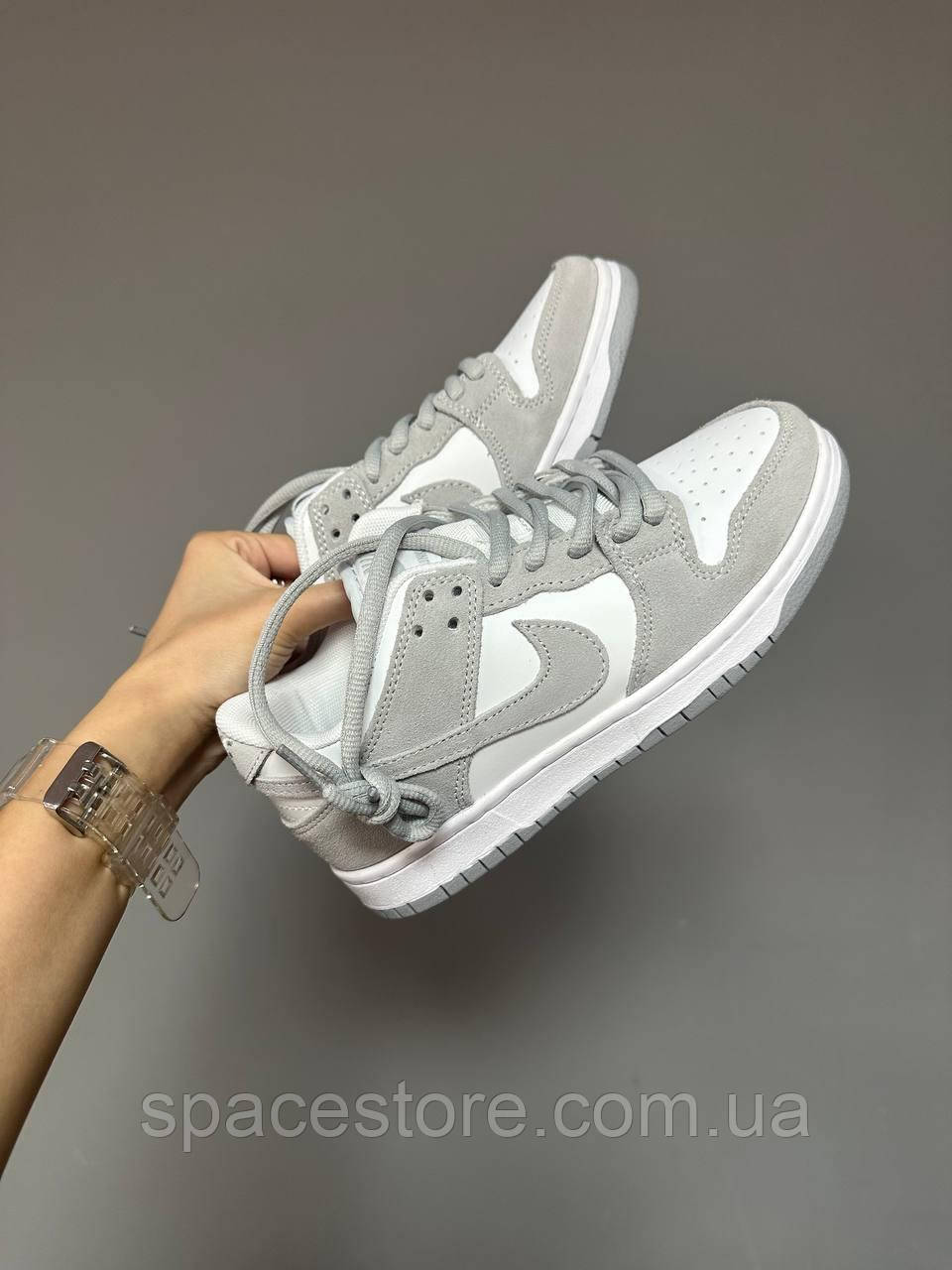 Женские кроссовки NIKE SB DUNK LOW « LIGHT GREY SUEDE » серые найк данк ...