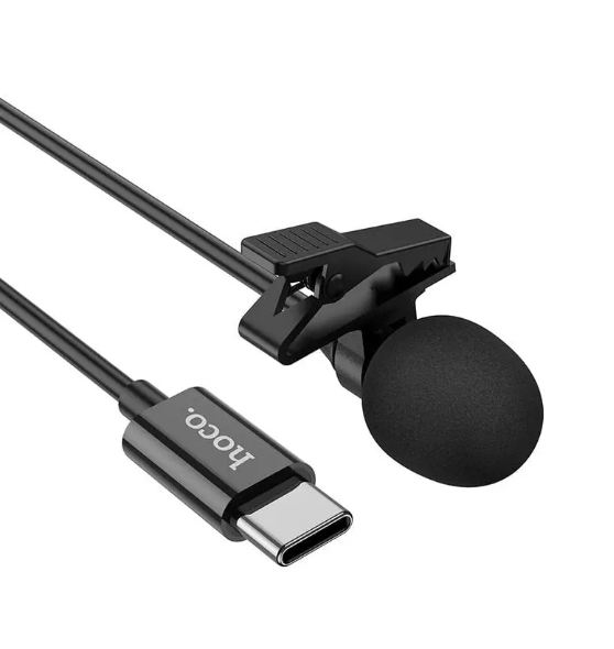 Микрофон - петличка Hoco для смартфона и планшета Type-C 2м Black (L14 ...