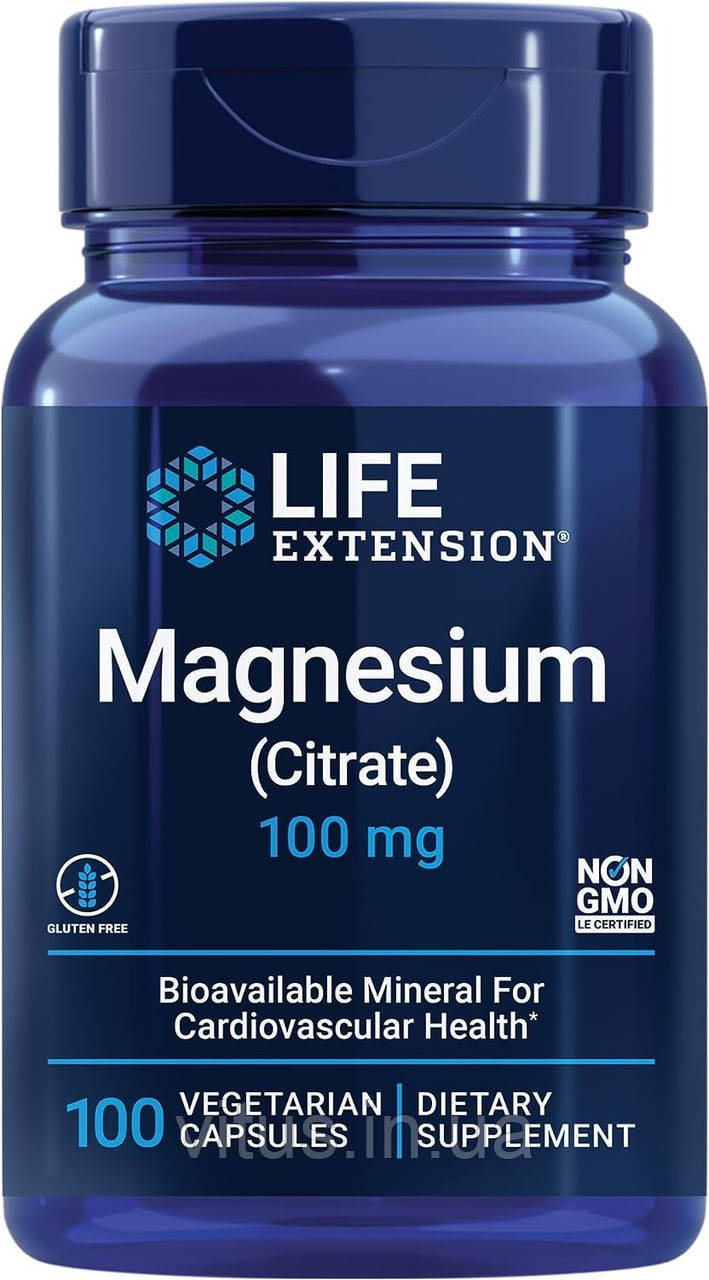 Магній цитрат Life Extension, Magnesium (Citrate), 100 mg, 100 капсул ...