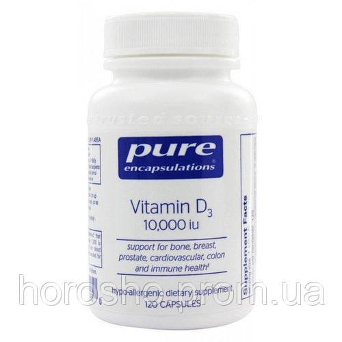 Купить Витамин D Pure Encapsulations Vitamin D3 10,000 UI 120 Caps PE ...