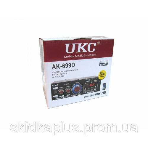 Купить Усилитель UKC AK-699BT MP3 FM Bluetooth 220v 12v 3971 SP, код: 6481565, цена 980 ₴ — Prom ...
