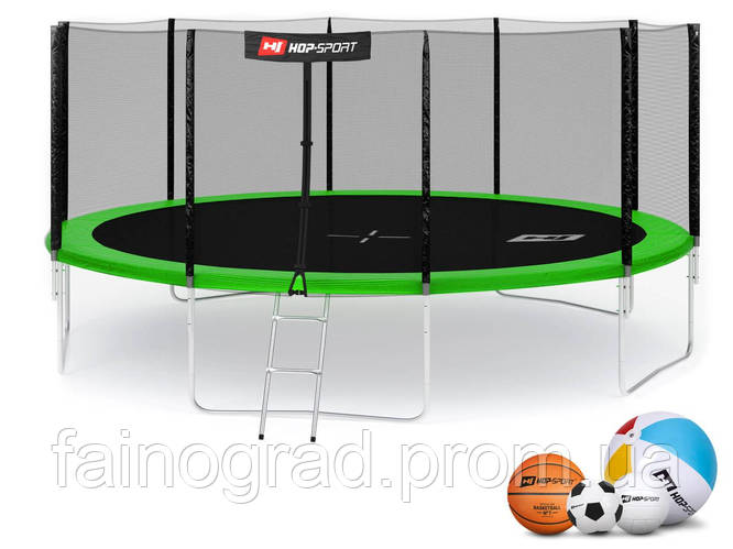 Батут Hop-Sport 16ft 488cm зеленый с внешней сеткой FG, код: 6596709 ...