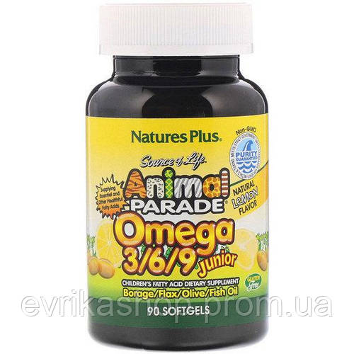 Купить Омега 3-6-9 Natures Plus Animal Parade, Omega 3 6 9 Junior 90 ...