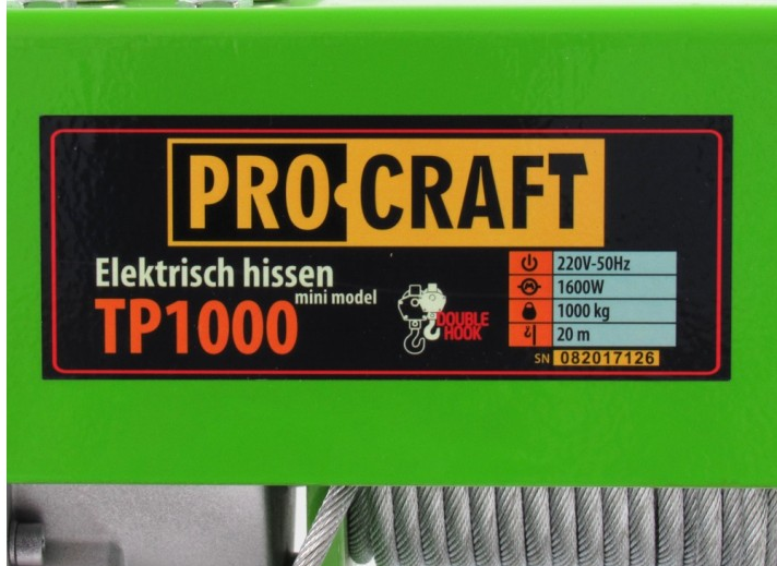 Купить Тельфер Procraft TP1000, цена 9286 ₴ — Prom.ua (ID#1919068150)