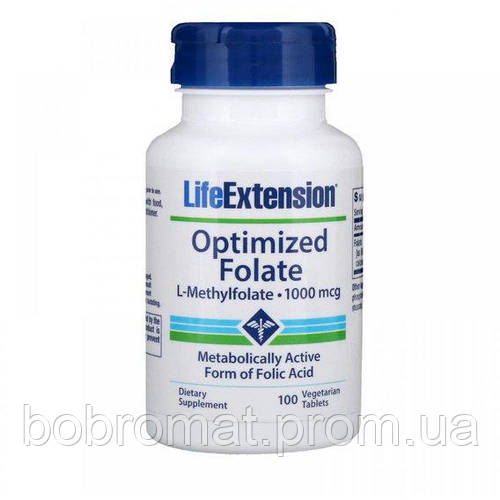 Купить Фолиевая кислота Life Extension Optimized Folate 1000 mcg 100 ...
