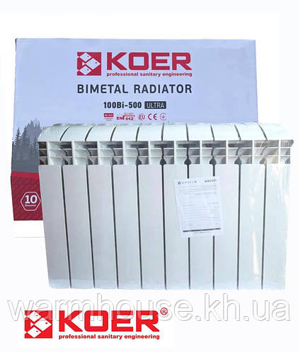 Радіатор Біметалічний Koer 500x100 Ultra (Чехія) (ID#1893104432), ціна: 332.22 ₴, купити на Prom.ua