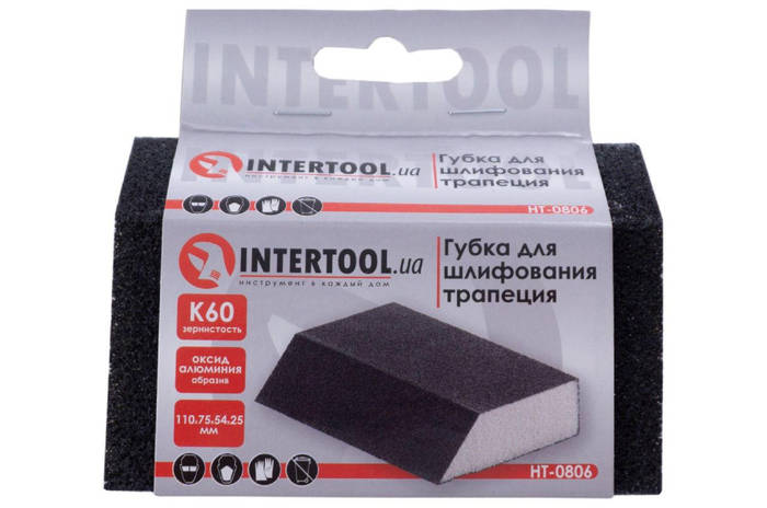 Купить Губка шлифовальная Intertool - 110 x 75 x 25 мм x P60 трапеция 1 шт., цена 31 ₴ — Prom.ua ...