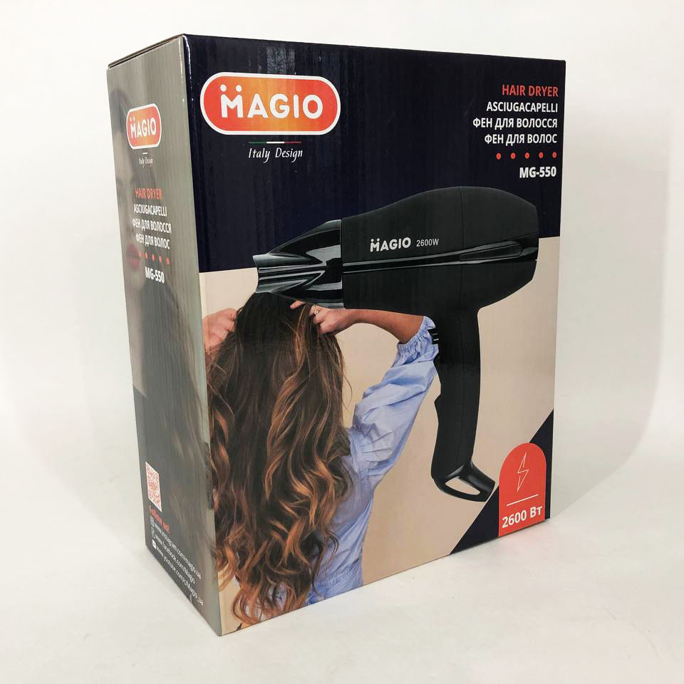 Хороший фен для волос MAGIO MG-550 2600 Вт, Домашний фен для укладки, Фен для красивой KG-616 ...