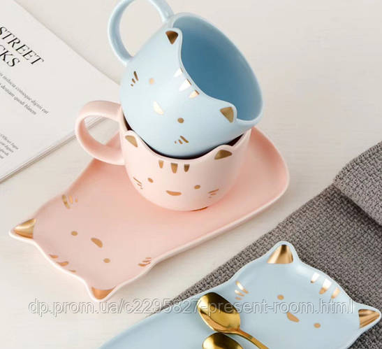 Чашка з блюдцем Olens Котик O8030 113 150 мл C Id 1920668588 цена 518 ₴ купить на Prom Ua