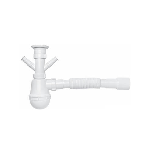 Купить Сифон для кухонной раковины KronoPlast 1 1/2''х40 мм с резьбовым ...