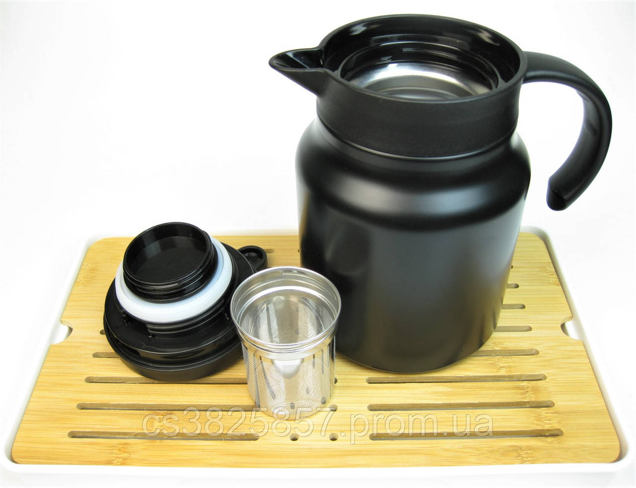 Термос-кувшин для заваривания чая колба 316L Черный 1000мл (ID ...