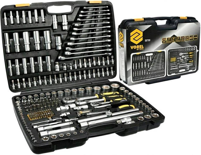 Набор бит инструмент 216 ел Vorel (Польша), Набор головок с трещеткой ...