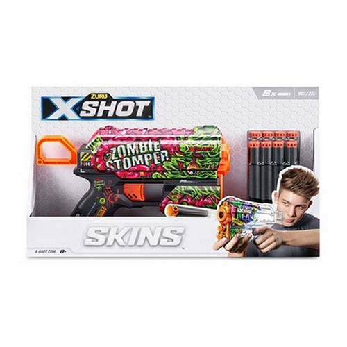 Скорострельный бластер Skins Flux Zombie Stomper X-SHOT 36516A (8 ...