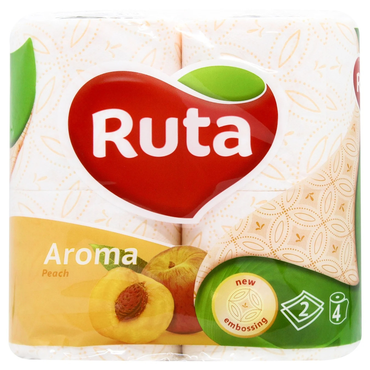 Туалетний папір Ruta Peach Персик 2 шари 4 рулони Помаранчевий (ID#1921806271), цена: 54 ...