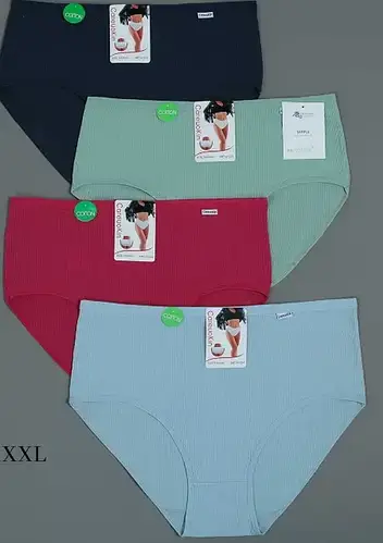 Купити Жіночі супервеликі труси бавовна в рубчик класичні однотонні розміри 54 56 60 62 4XL, 5XL ...