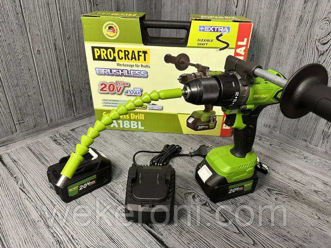 Купить Шуруповерт Procraft Industrial PA18BL Extra, цена 4210 ₴ — Prom.ua (ID#1894425037)
