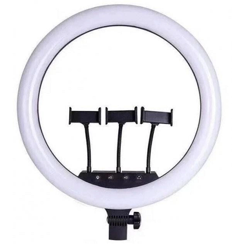 Купить Кільцева LED лампа для зйомки з 3 тримачами телефону та пультом LS-360 36 см, цена 990 ...