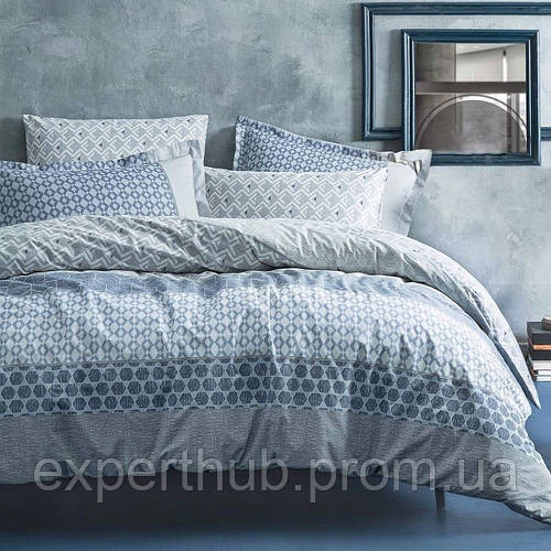 Купить Постельное белье Семейный Кот Муркот Нежно-голубой в полоски с ...