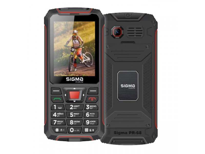 Захищений кнопочний телефон Sigma mobile X-treme PR68 Black-Red: продаж ...