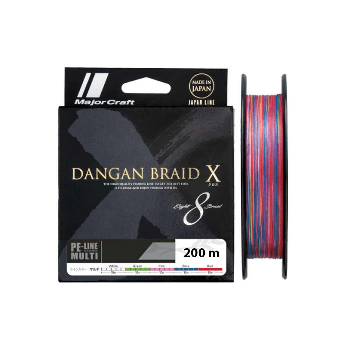 Шнур Major Craft Dangan Braid X8 200м #0.6 Multicolor (168542) 4160026 ...