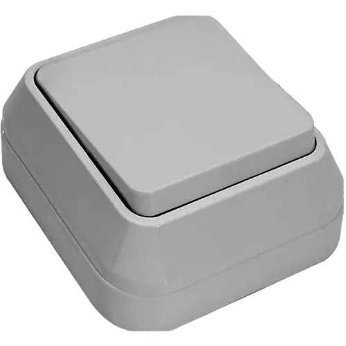 Купить Makel 45001 Выключатель одноклавишный IP44 без подсветки серый, цена 90 ₴ — Prom.ua (ID ...